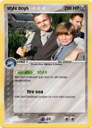 Pokémon style boys - style - My Pokemon Card