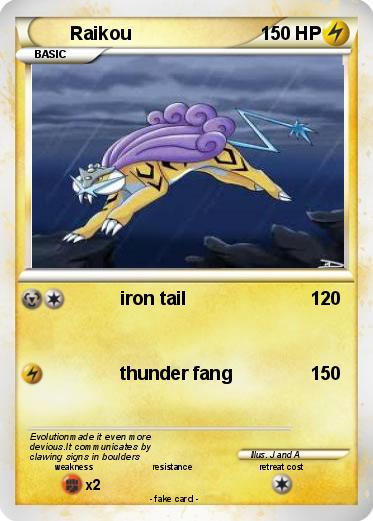 Pokémon Raikou 1354 1354 - iron tail - My Pokemon Card