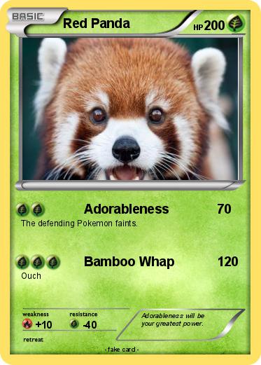 Pokémon Red Panda 99 99 - Adorableness - My Pokemon Card