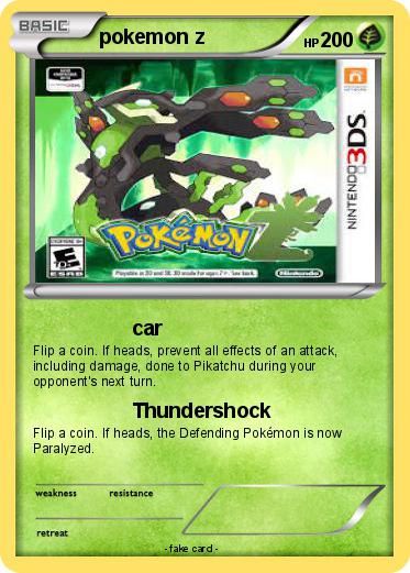Pokémon pokemon z 8 8 - car - My Pokemon Card