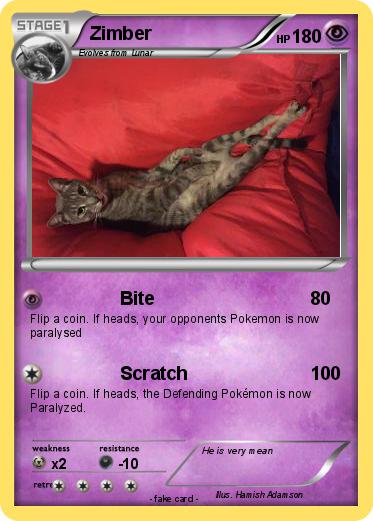 Pokémon Zimber - Bite - My Pokemon Card