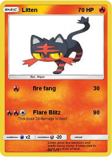 Pokémon Litten 219 219 - fire fang - My Pokemon Card