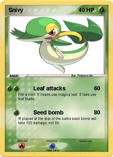 Pokémon Snivy 1185 1185 - Leaf attacks - My Pokemon Card