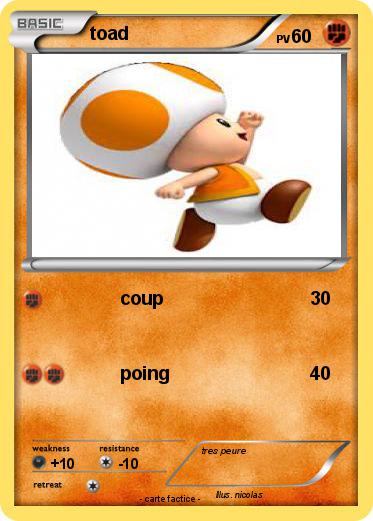 Pokémon toad 994 994 - coup - Ma carte Pokémon