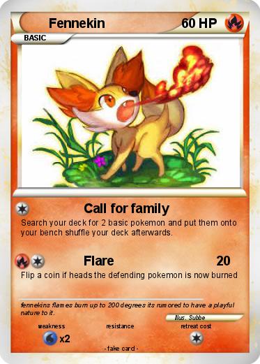 Pokémon Fennekin 250 250 - Call for family - My Pokemon Card