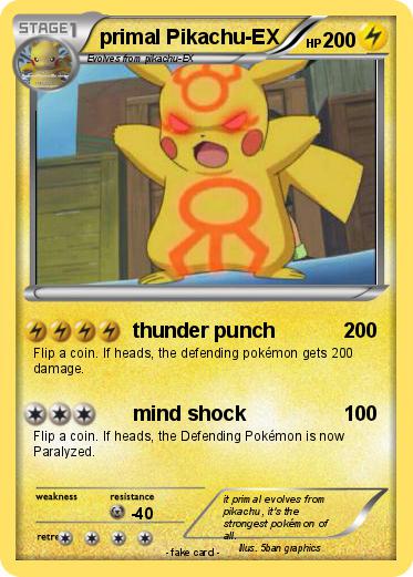Pokémon primal Pikachu EX 3 3 - thunder punch - My Pokemon Card