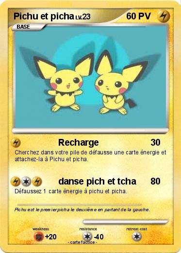 Pokémon Pichu et picha - Recharge - Ma carte Pokémon