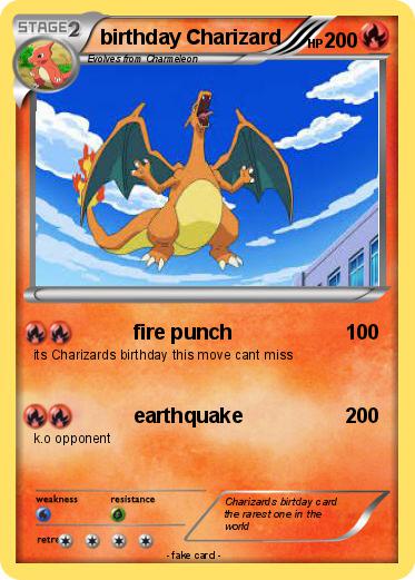 Pokémon birthday Charizard 1 1 - fire punch - My Pokemon Card