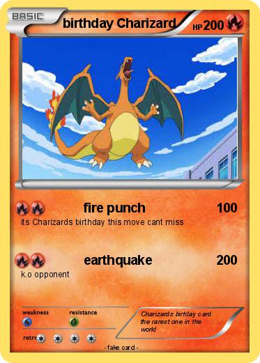 Pokémon birthday Charizard - fire punch - My Pokemon Card