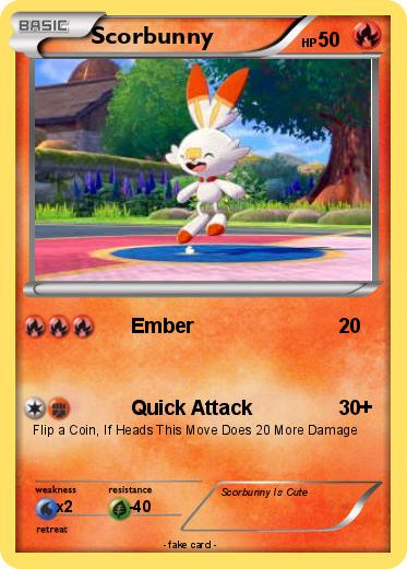 Pokémon Scorbunny 55 55 - Ember - My Pokemon Card