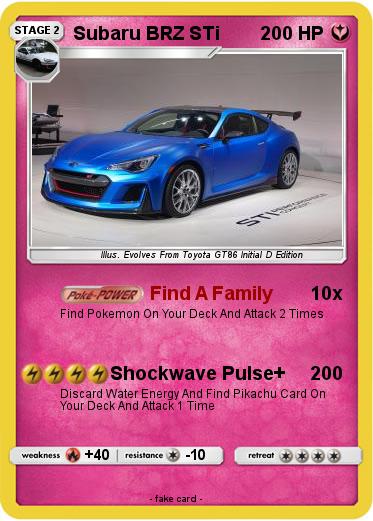 Pokémon Subaru BRZ STi - Find A Family - My Pokemon Card