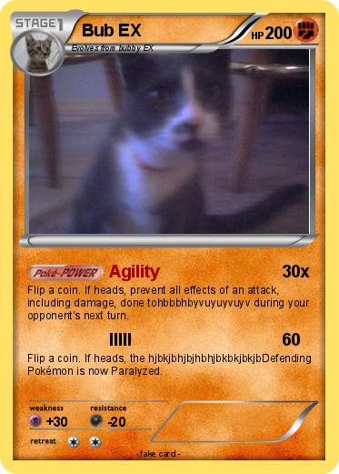 Pokémon Bub EX - Agility - My Pokemon Card