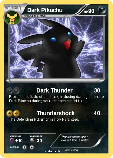 Pokémon Dark Pikachu 1015 1015 - Dark Thunder - My Pokemon Card