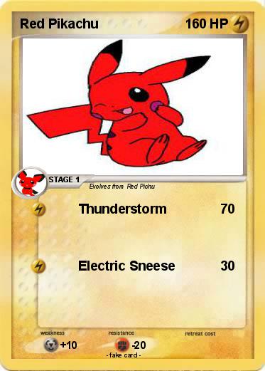 Pokémon Red Pikachu 13 13 - Thunderstorm - My Pokemon Card