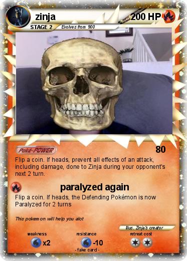 Pokémon zinja - paralyzed again - My Pokemon Card