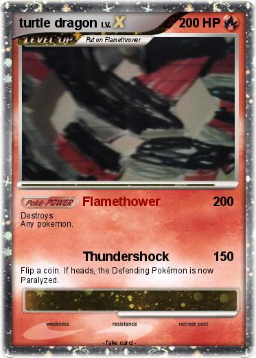 Pokémon turtle dragon - Flamethower - My Pokemon Card
