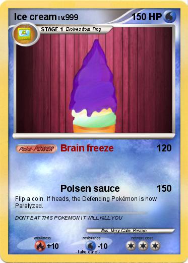 Pokémon Ice cream 214 214 - Brain freeze - My Pokemon Card