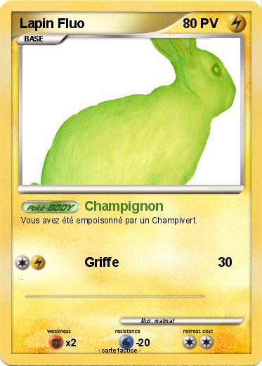 Pokémon Lapin Fluo - Champignon - Ma carte Pokémon