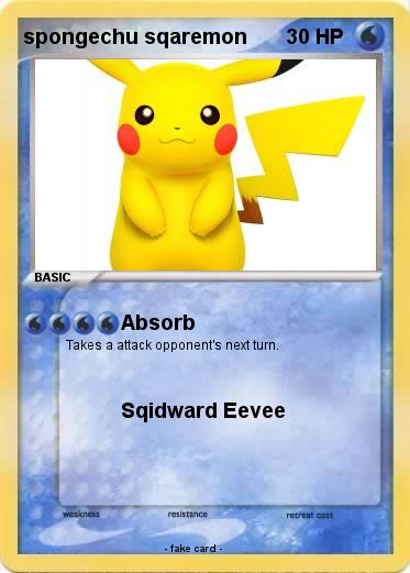 Pokémon spongechu sqaremon - Absorb - My Pokemon Card