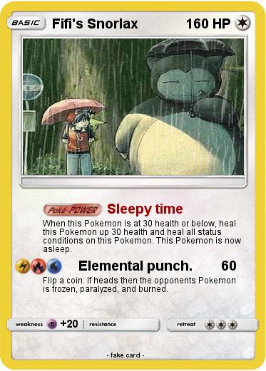 Pokémon Fifi s Snorlax - Sleepy time - My Pokemon Card