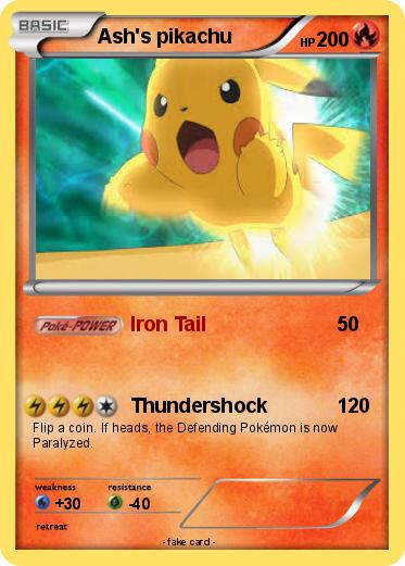 Pokémon Ash s pikachu 443 443 - Iron Tail - My Pokemon Card