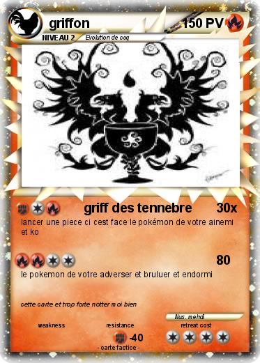 Pokémon griffon 29 29 - griff des tennebre - Ma carte Pokémon