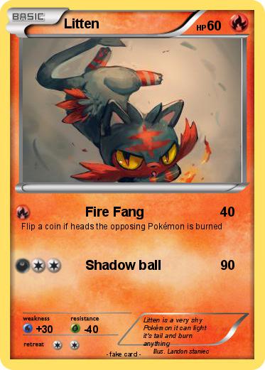 Pokémon Litten 196 196 - Fire Fang - My Pokemon Card