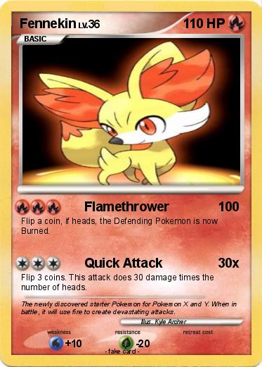 Pokémon Fennekin 13 13 - Flamethrower - My Pokemon Card