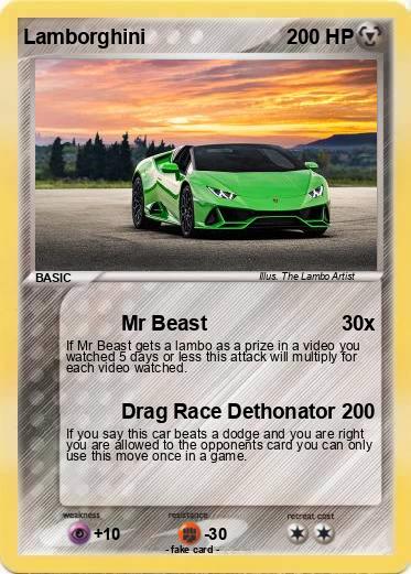 Pokémon Lamborghini 883 883 - Mr Beast - My Pokemon Card