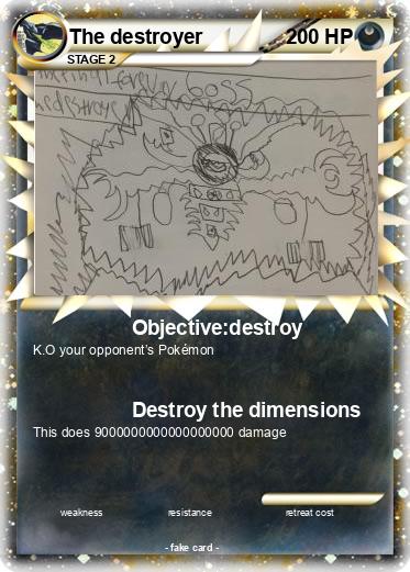Pokémon The destroyer 190 190 - Objective:destroy - My Pokemon Card