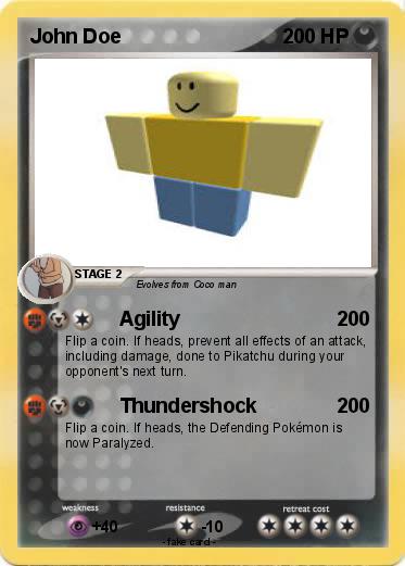 Pokémon John Doe 2 2 - Agility - My Pokemon Card