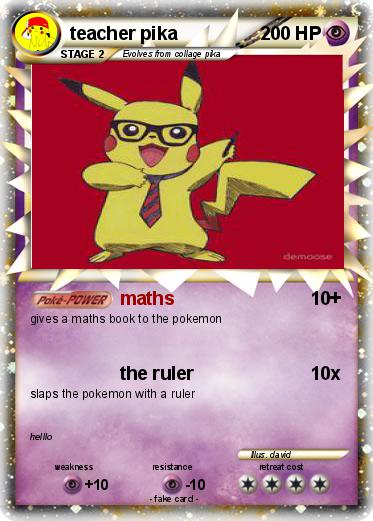Pokémon teacher pika - maths - My Pokemon Card