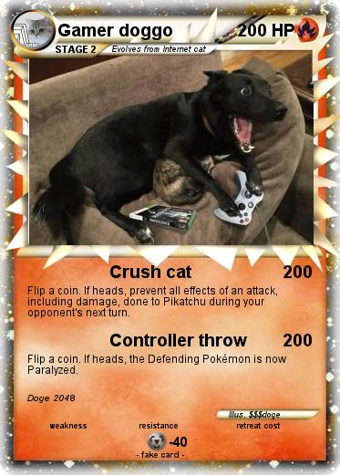 Pokémon Gamer doggo - Crush cat - My Pokemon Card