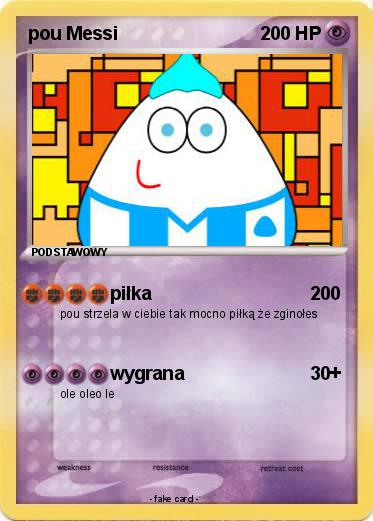 Pokémon pou Messi - piłka - Twoja własna karta pokemon