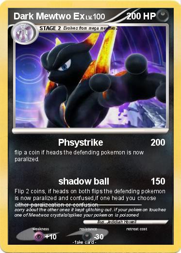 Pokémon Dark Mewtwo Ex 28 28 - Phsystrike - My Pokemon Card