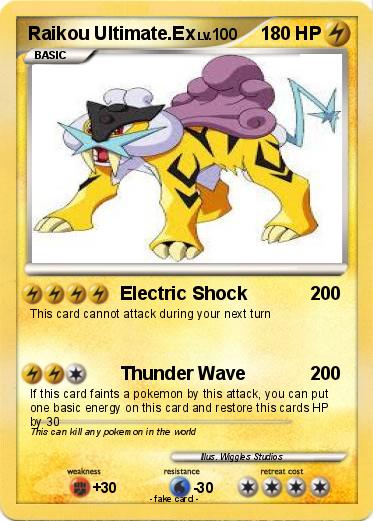 Pokémon Raikou Ultimate Ex 1 1 - Electric Shock - My Pokemon Card