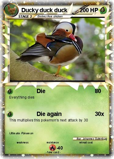 Pokémon Ducky duck duck - Die - My Pokemon Card