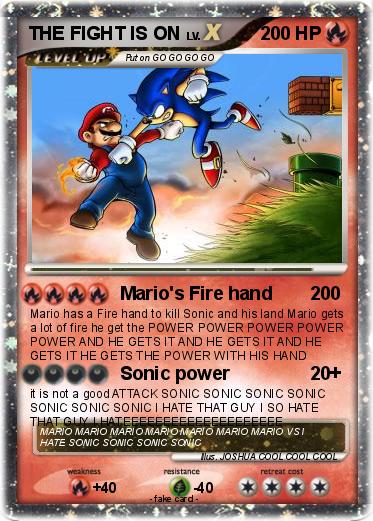 Pokémon THE FIGHT IS ON - Mario's Fire hand - My Pokemon Card