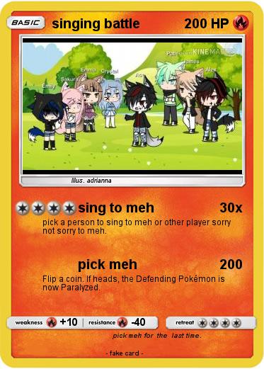 Pokémon singing battle - sing to meh - My Pokemon Card