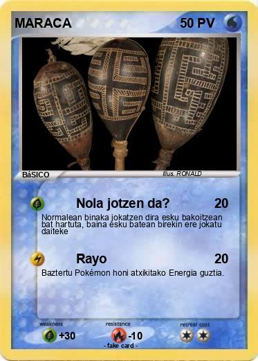 Pokémon MARACA 4 4 - Nola jotzen da? - Mi carta pokémon