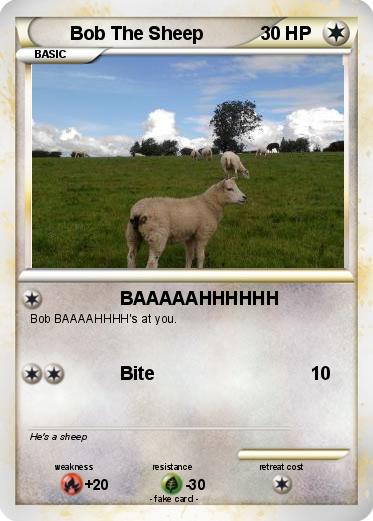 Pokémon Bob The Sheep - BAAAAAHHHHHH - My Pokemon Card