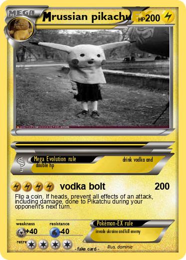 Pokémon russian pikachu 16 16 - vodka bolt - My Pokemon Card
