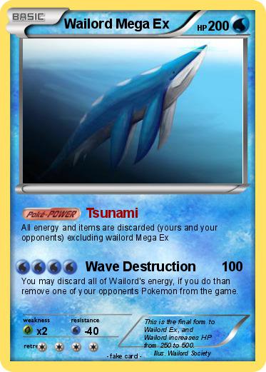 Pokémon Wailord Mega Ex - Tsunami - My Pokemon Card