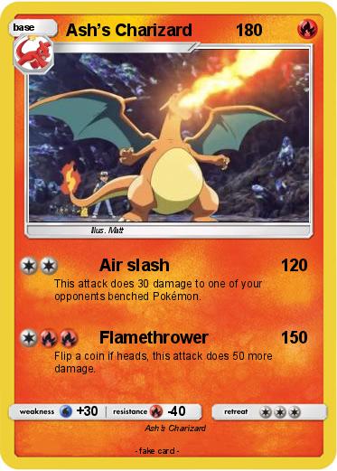 Pokémon Ash s Charizard 118 118 - Air slash - My Pokemon Card