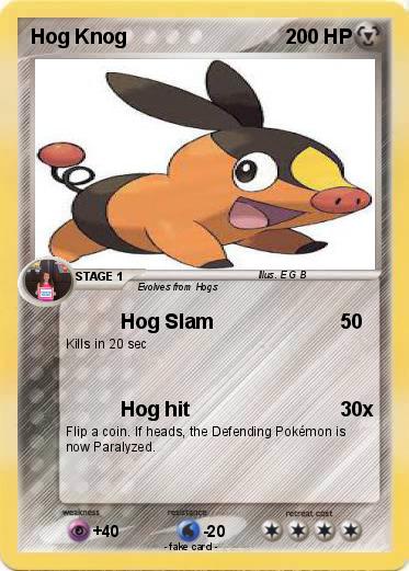 Pokémon Hog Knog - Hog Slam - My Pokemon Card