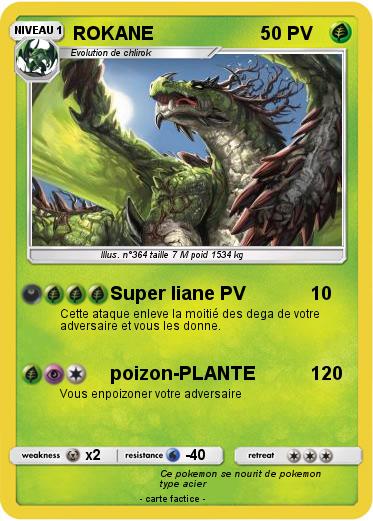 Pokémon ROKANE - Super liane PV - Ma carte Pokémon