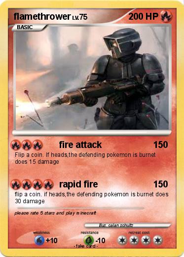 Pokémon flamethrower 45 45 - fire attack - My Pokemon Card
