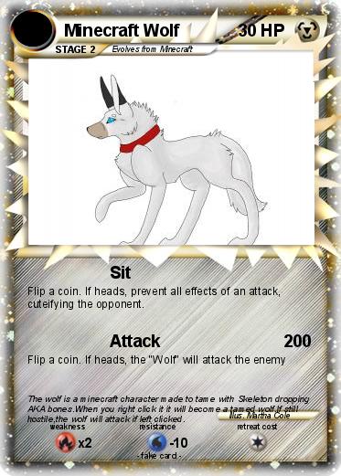 Pokémon Minecraft Wolf 14 14 - Sit - My Pokemon Card