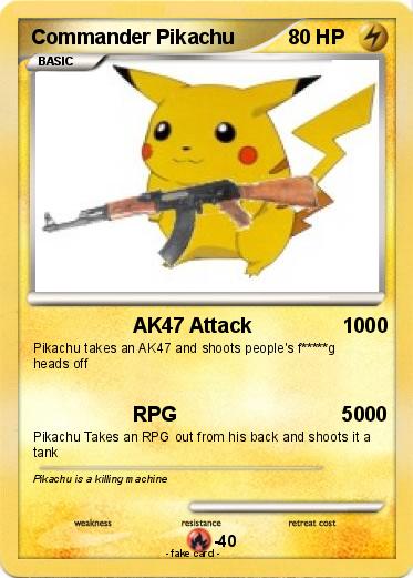 Pokémon Commander Pikachu 16 16 - AK47 Attack 1000 - My Pokemon Card