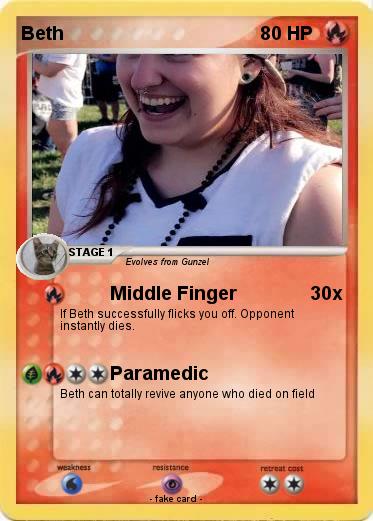 Pokémon Beth 60 60 - Middle Finger - My Pokemon Card